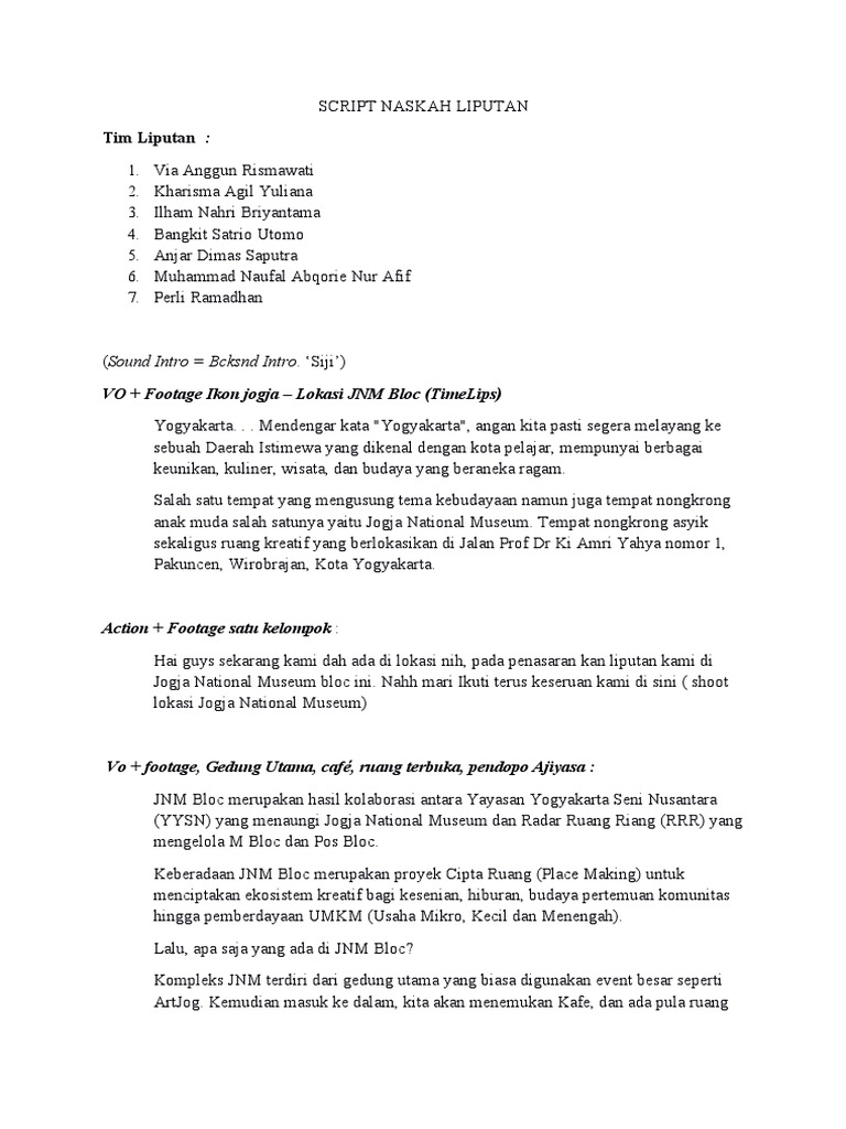 Script Naskah Liputan Fiks | PDF