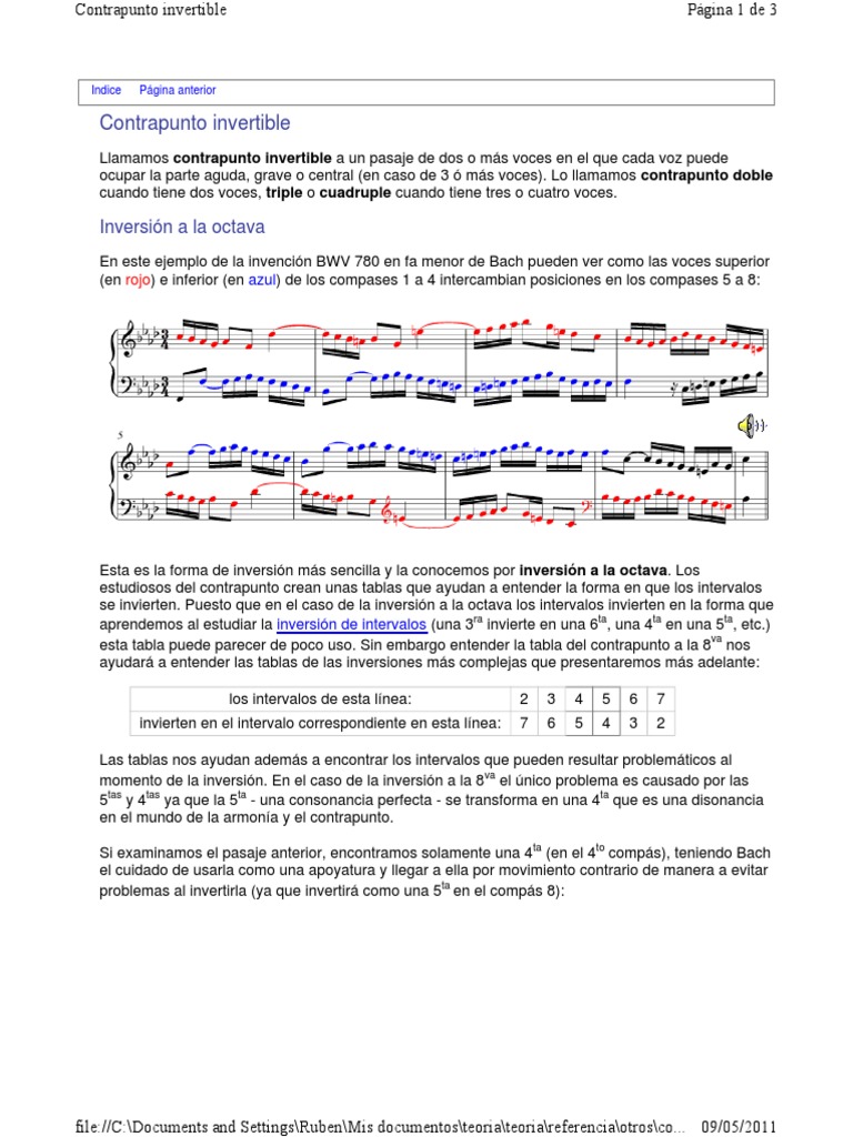 Contrapunto Invertible | PDF | Intervalo (música) | Formas musicales