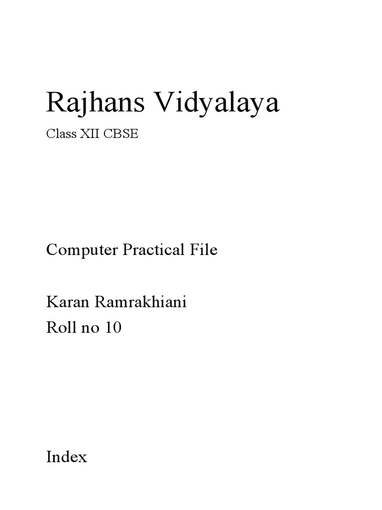 Computer Practical File | PDF | Databases | Database Index