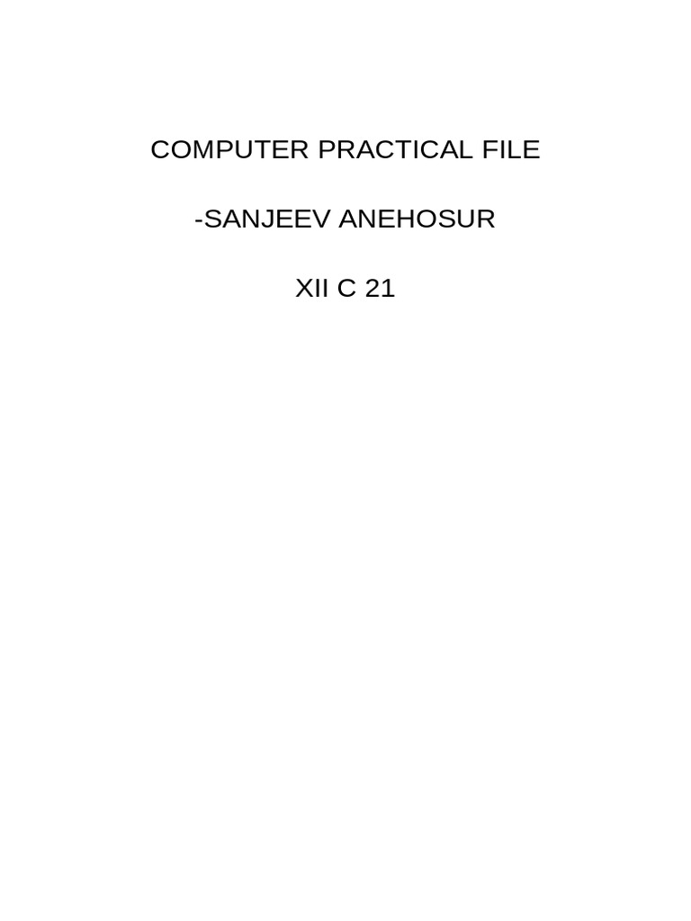 Final Sanjeev Pratical File | PDF | Text File | Function (Mathematics)