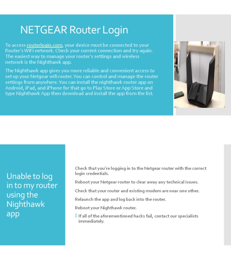 Netgear Nighthawk Router Setup | PDF
