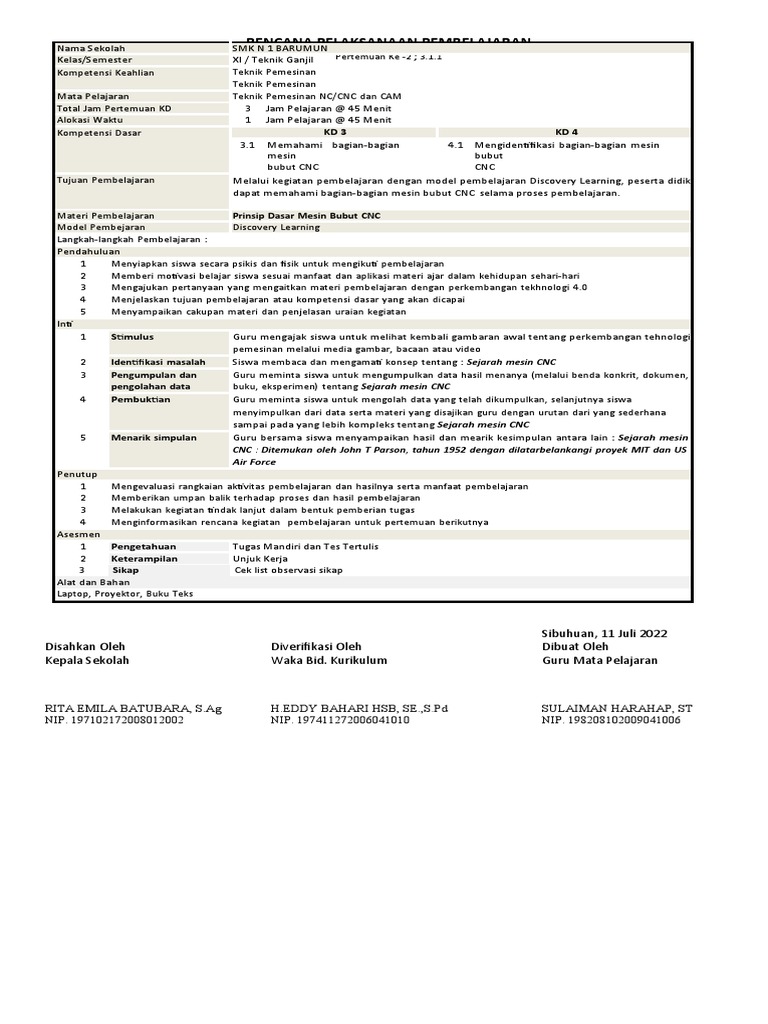 RPP Pak Sulaiman Harahap, ST | PDF