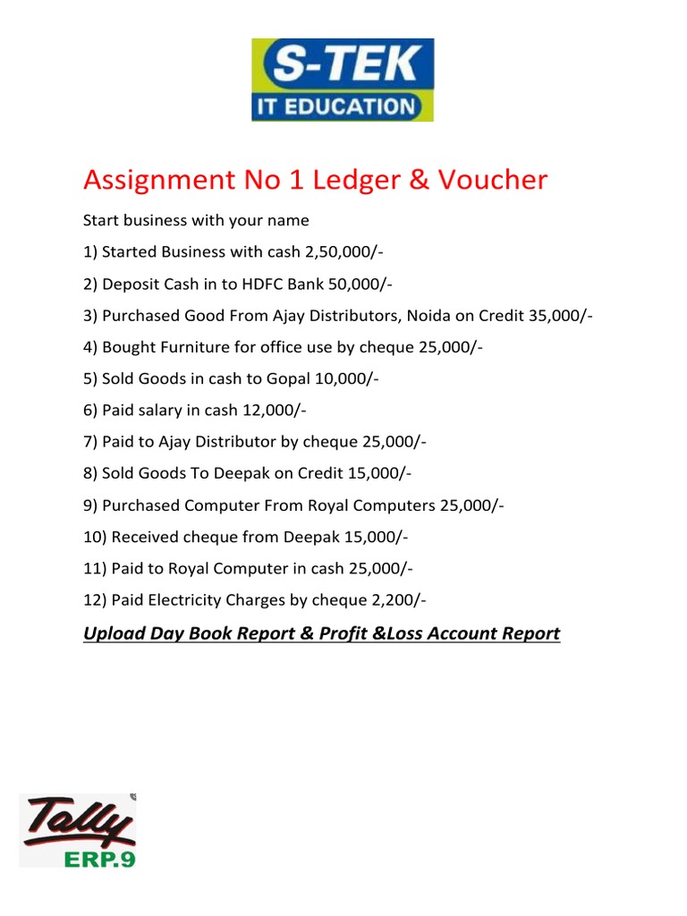 Assignment No 1 Ledger | PDF