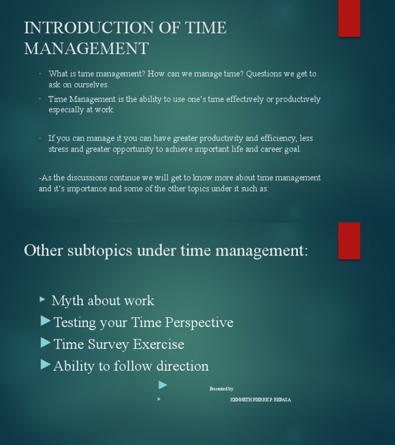 Introduction of Time Management | PDF