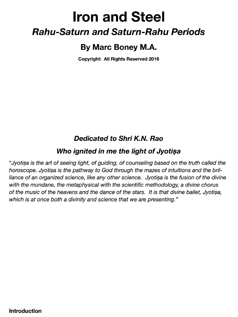 Jyotish - 2016 - Marc Boney - Iron and Steel - Rahu-Saturn and Saturn ...