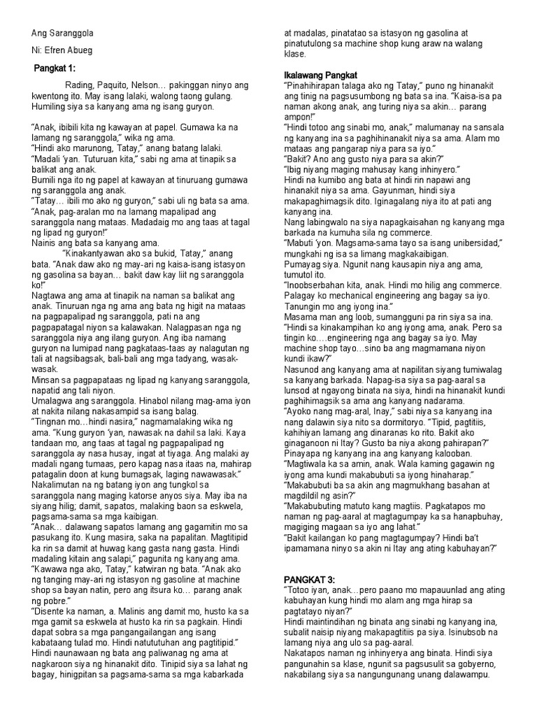 Ang Saranggola | PDF