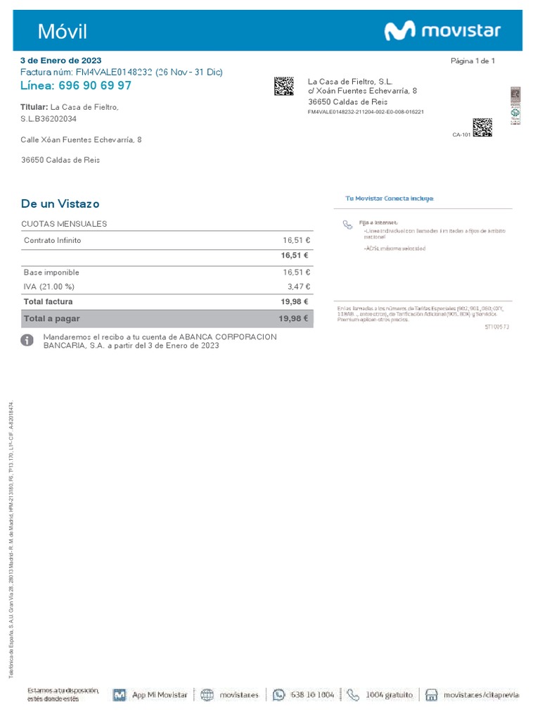 Factura Movistar 1 | PDF