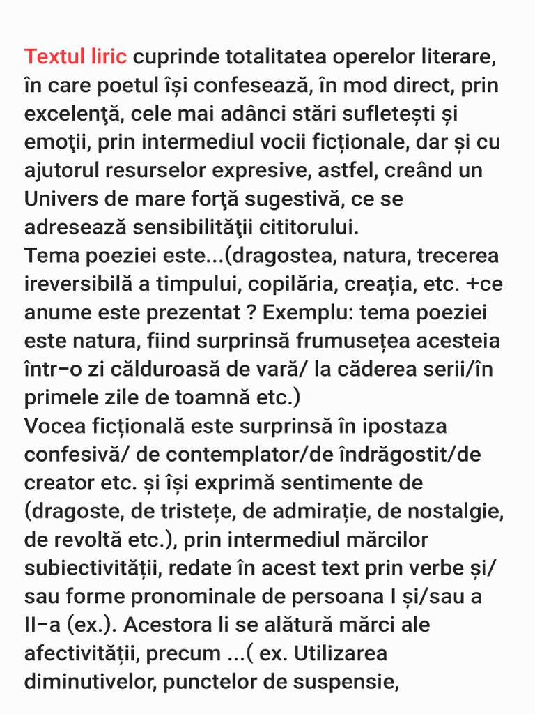 Demonstratie Text Liric | PDF