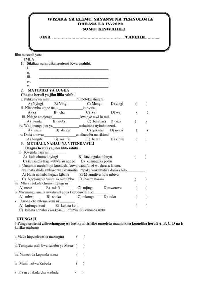 Darasa La Nne 2020 | PDF