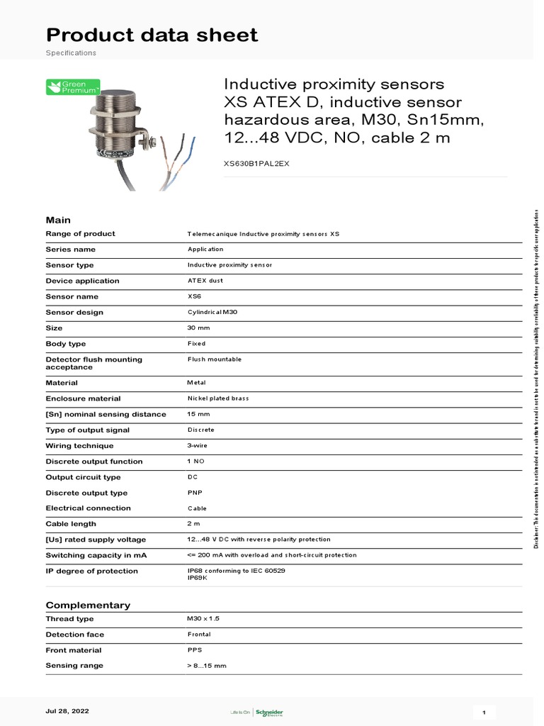 Inductive Proximity Sensor XS ATEX | PDF | Electrical Components ...