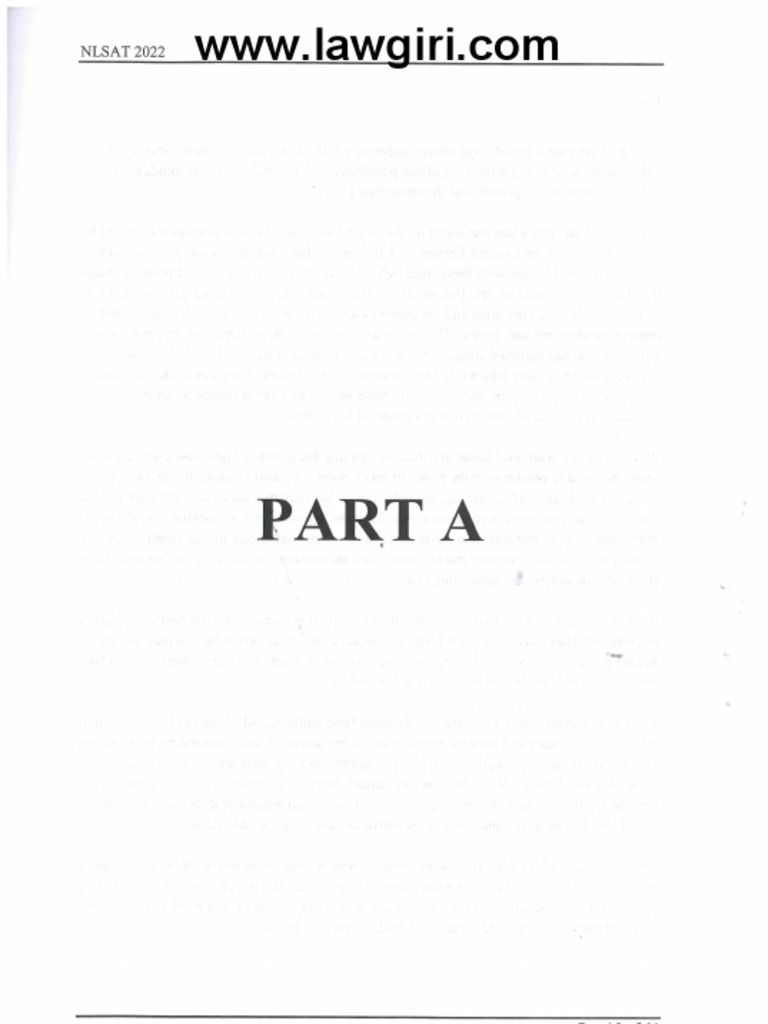 NLSAT 2022 Question Paper Law Giri | PDF
