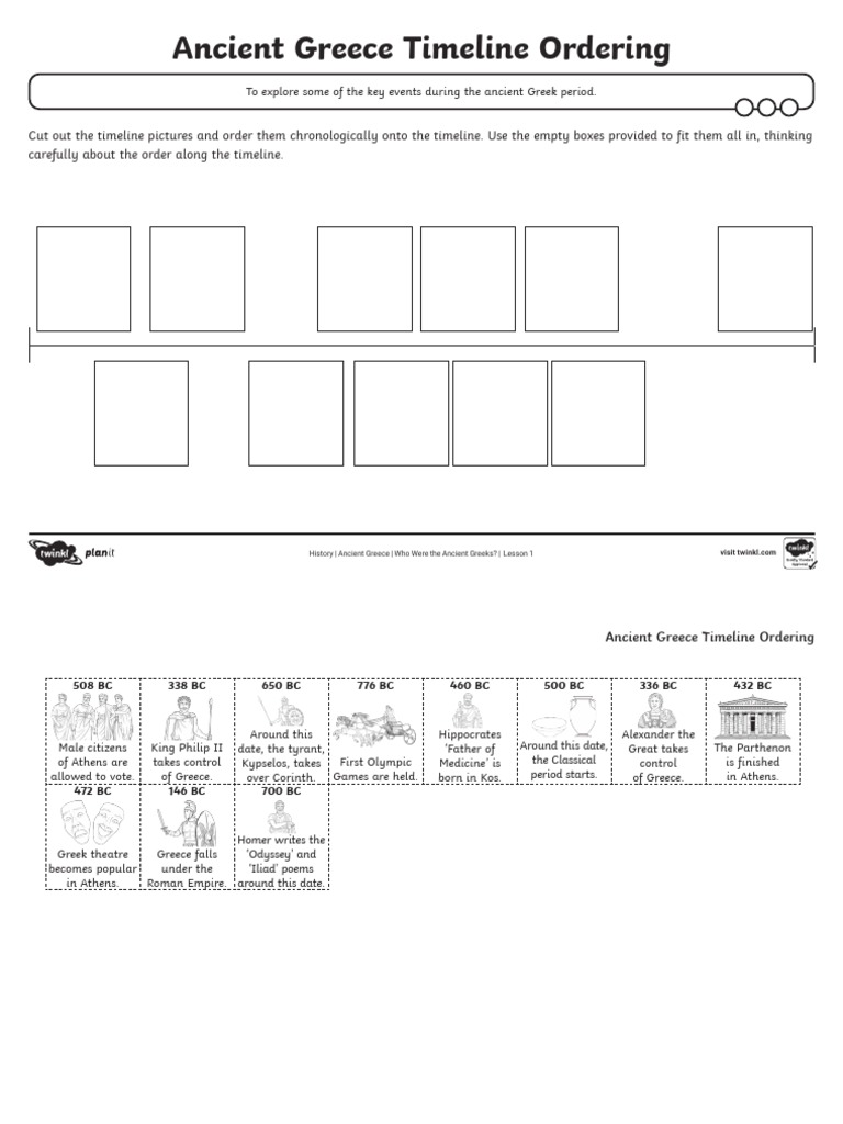 Timeline Ordering Activity | PDF | Ancient Greece | Homer