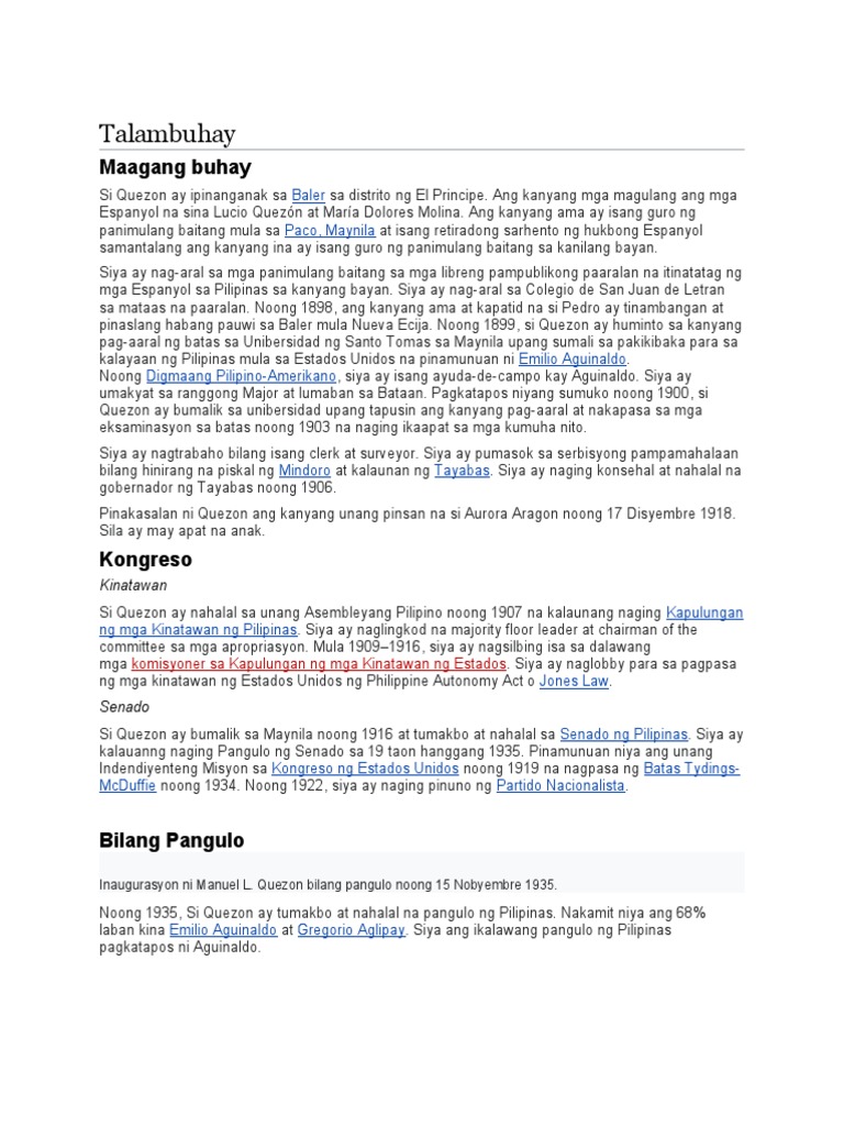 Talambuhay Example English Manuel L Quezon 20190216 Manuel L. Quezon