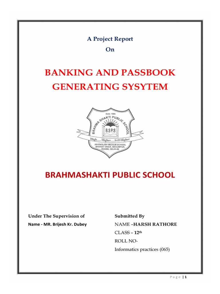 School Projects Class 12th CBSE... 1 | PDF