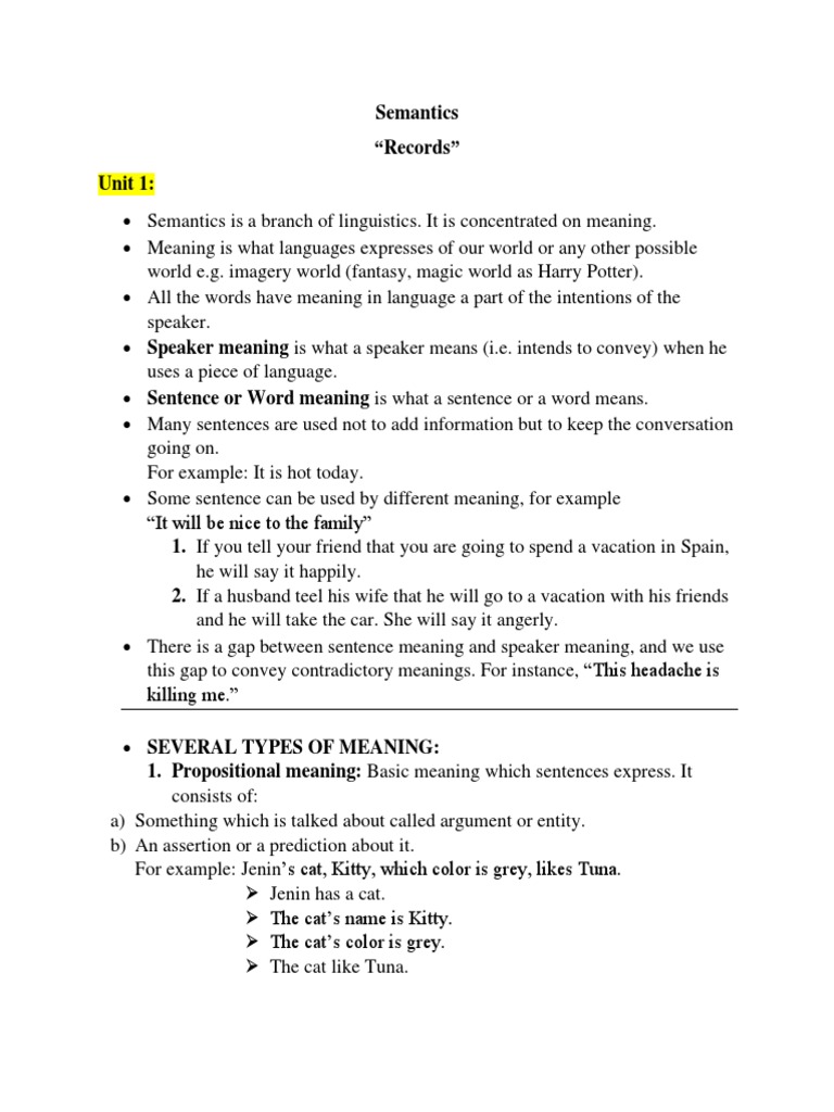 Semantics Records Last Year. | PDF | Predicate (Grammar) | Noun
