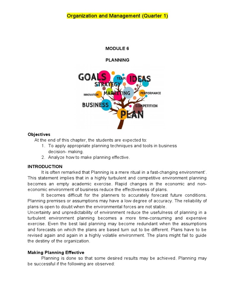 Organization and Management Module 6 | PDF | Swot Analysis | Matrix (Mathematics)