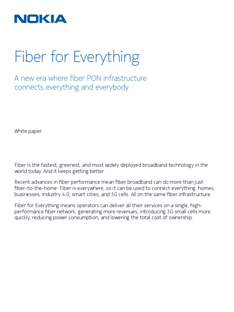 Nokia Fiber For Everything White Paper EN | PDF | Fiber To The X ...