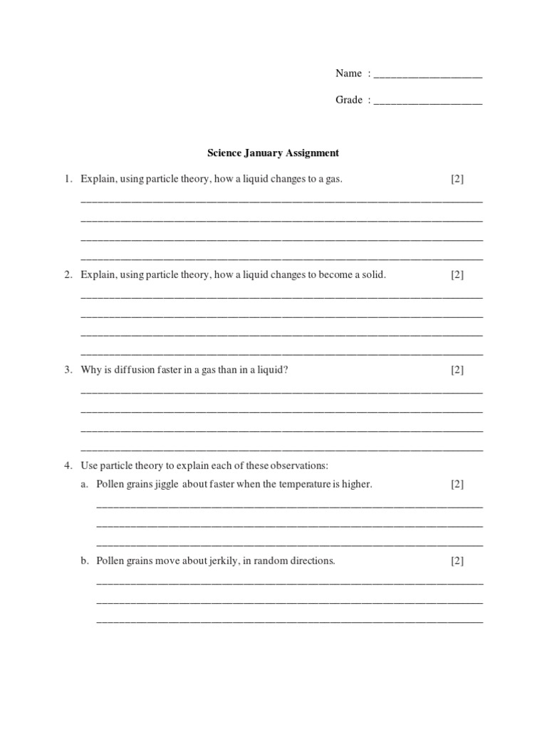 Science July Assignment Grade 8 | PDF | Chemical Elements | Gases