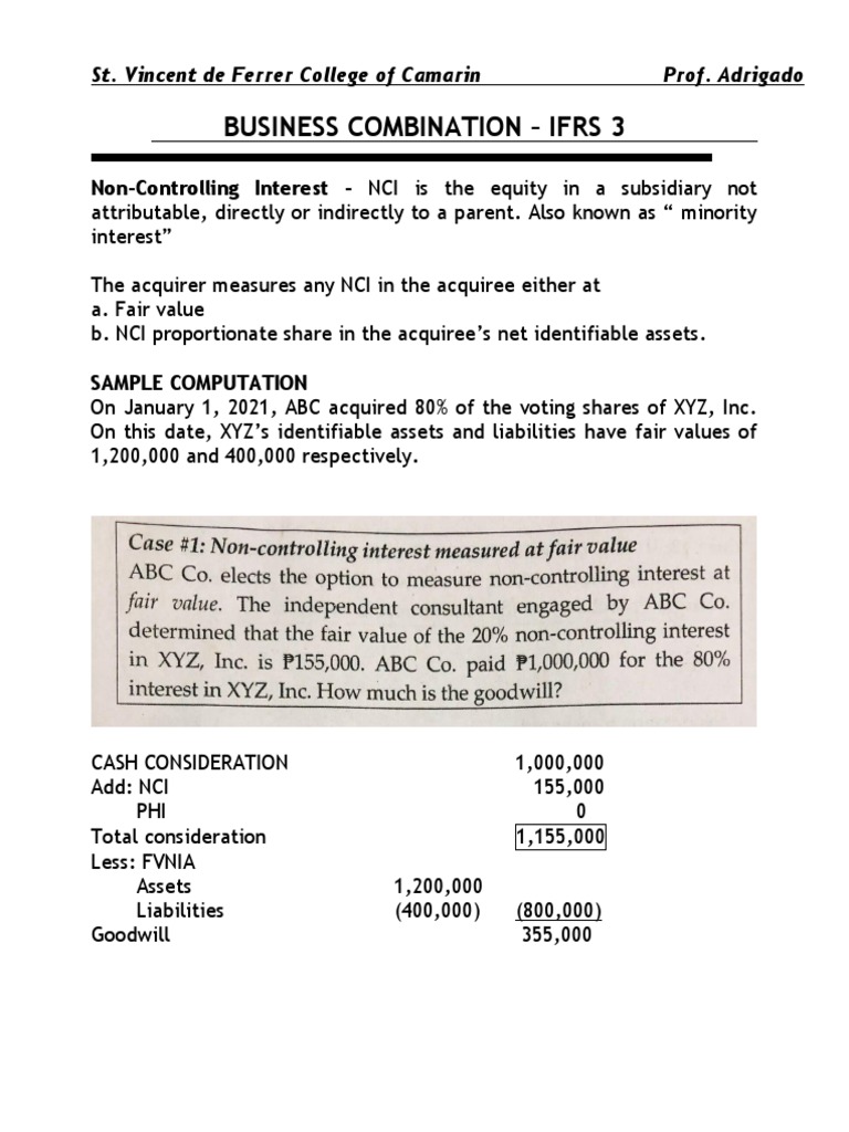 Lesson 3. Consolidated Financial Statements | PDF | Goodwill ...