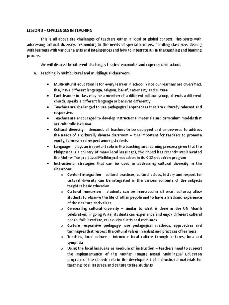 Lecture Lesson 3 | PDF | Teaching Method | Learning