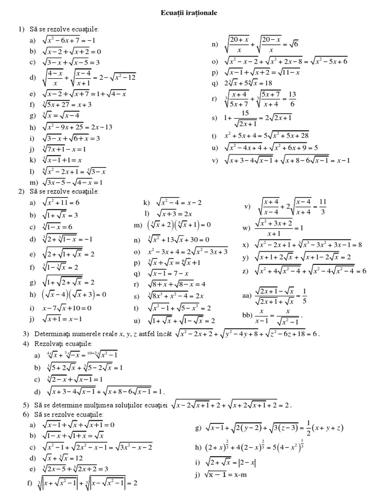Ecuatii Irationale | PDF