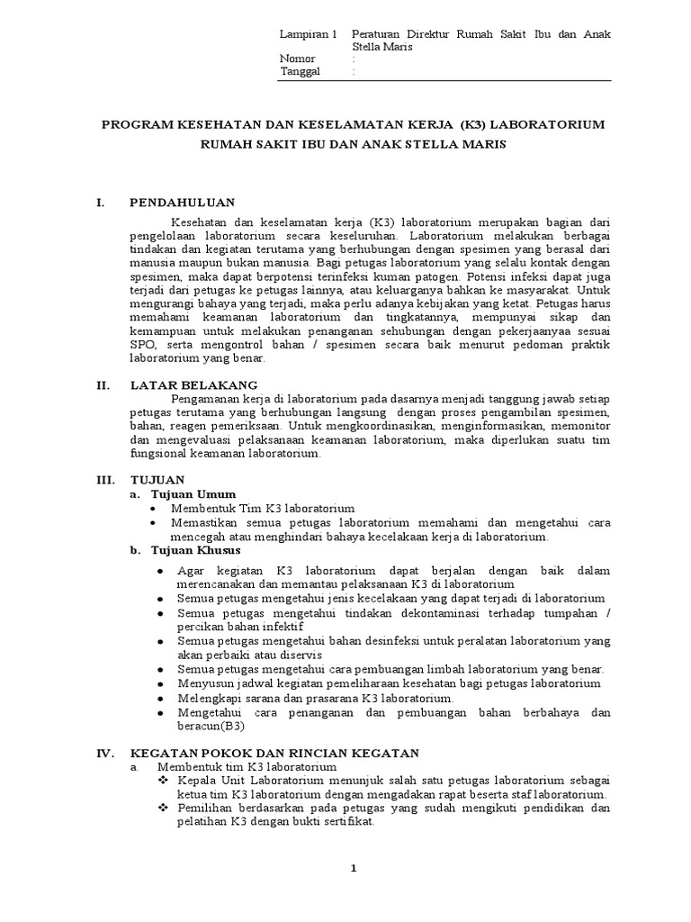 Program K3 Laboratorium | PDF