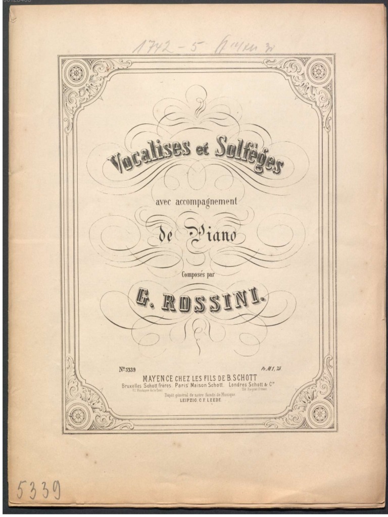 Gorgheggi e Solfeggi or Exercises Rossini (IMSLP2) | PDF
