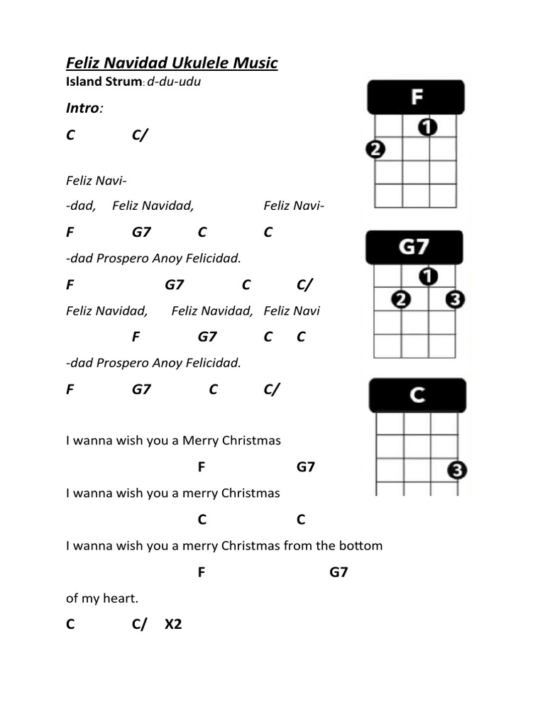 Feliz Navidad Ukulele Music | PDF