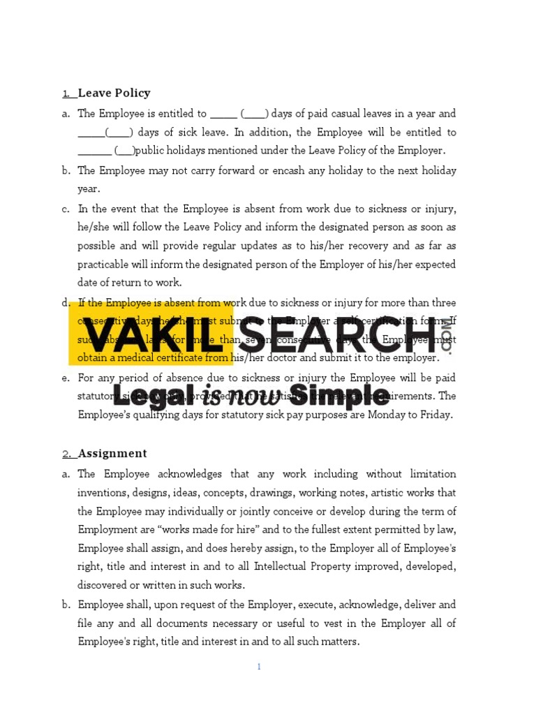 Employee Leave Policy and Confidentiality Agreement | PDF | Employment | Confidentiality