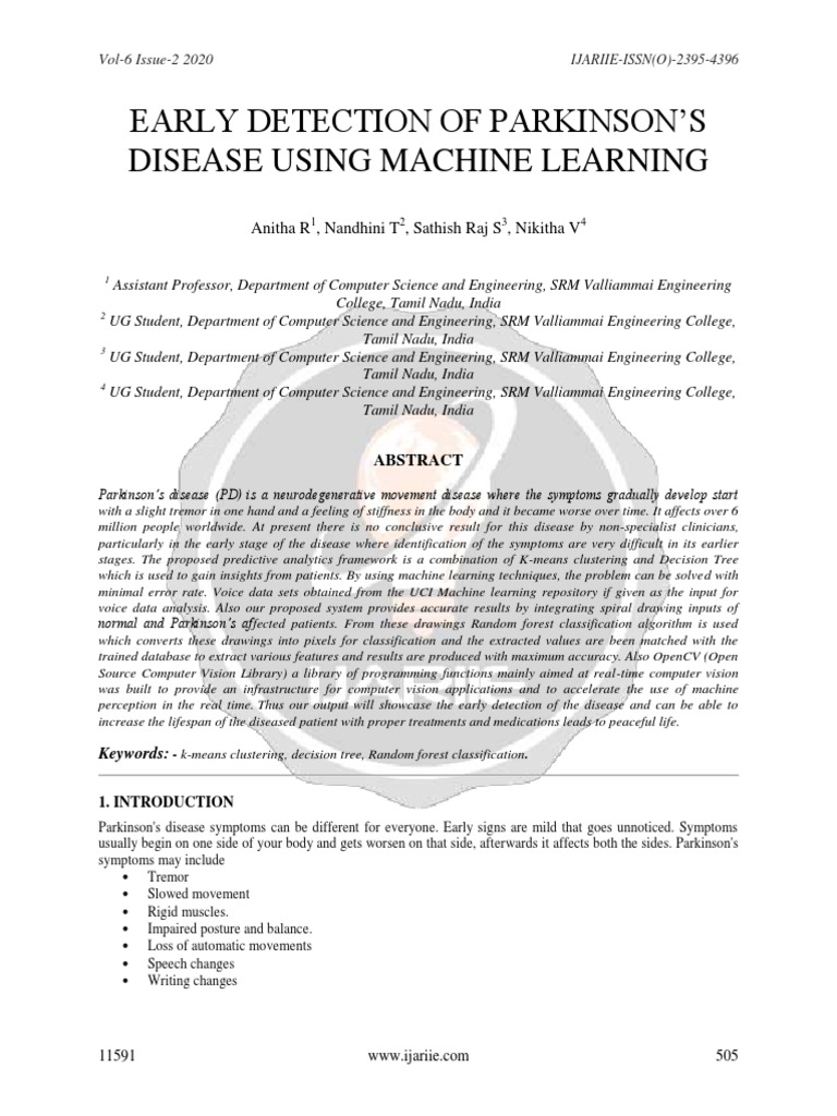 Early Detection of Parkinson S Disease Using Machine Learning 11591 ...