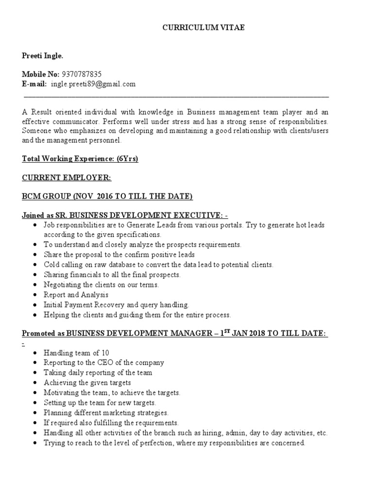 Naukri PreetiIngle (6y 0m) | PDF | Marketing | Business