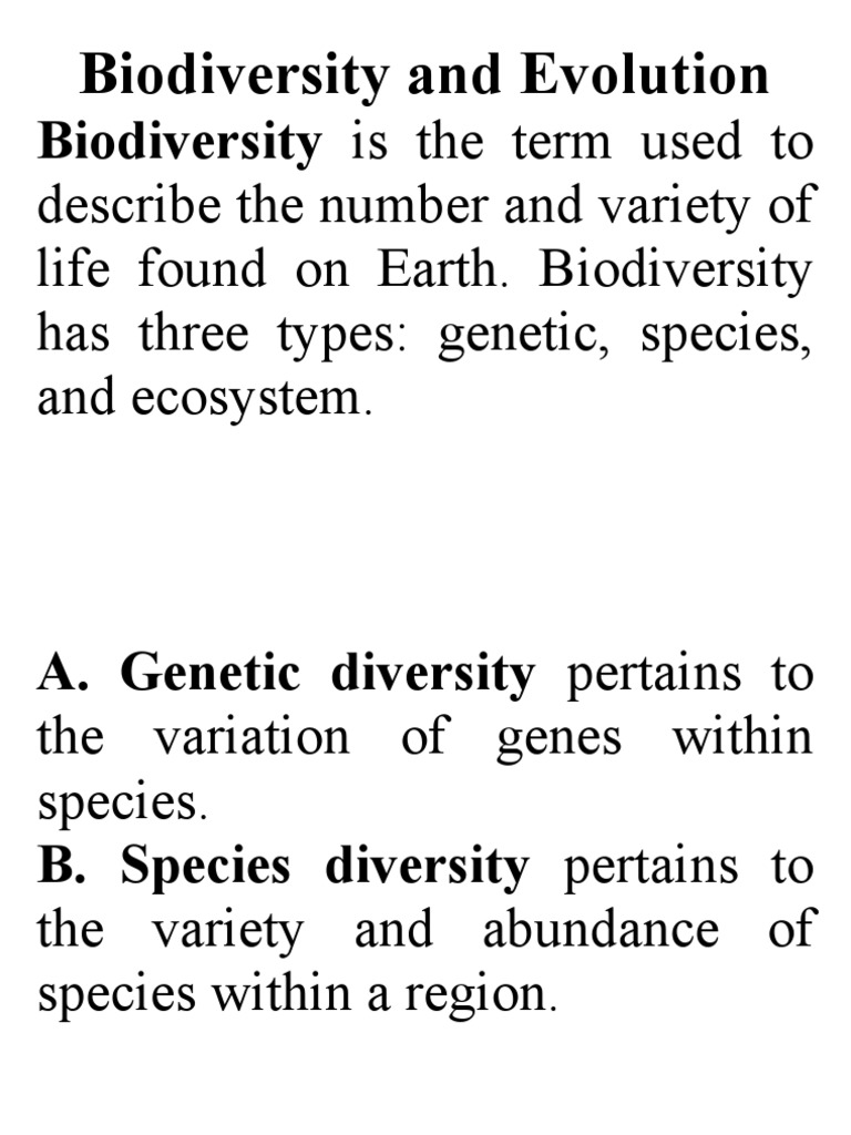 Biodiversity and Evolution | PDF | Biodiversity | Genetic Diversity