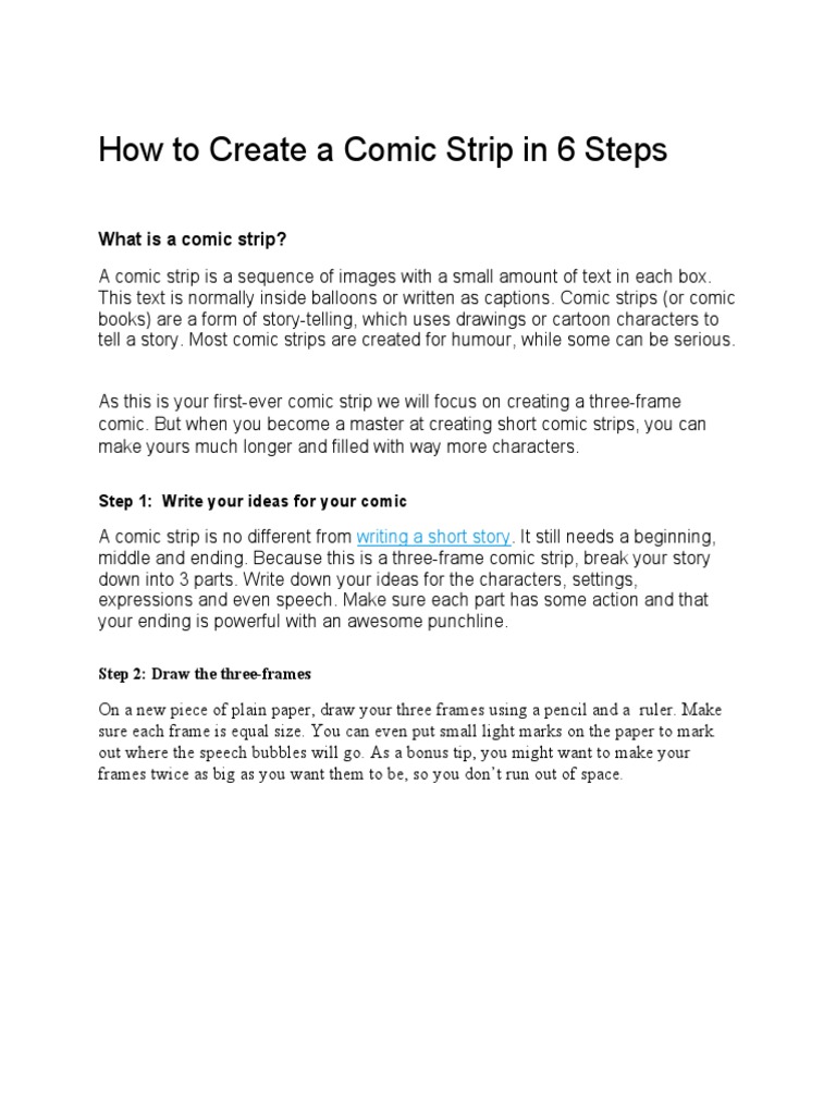 Comic Strip Guidelines | PDF | Comics | Comic Book