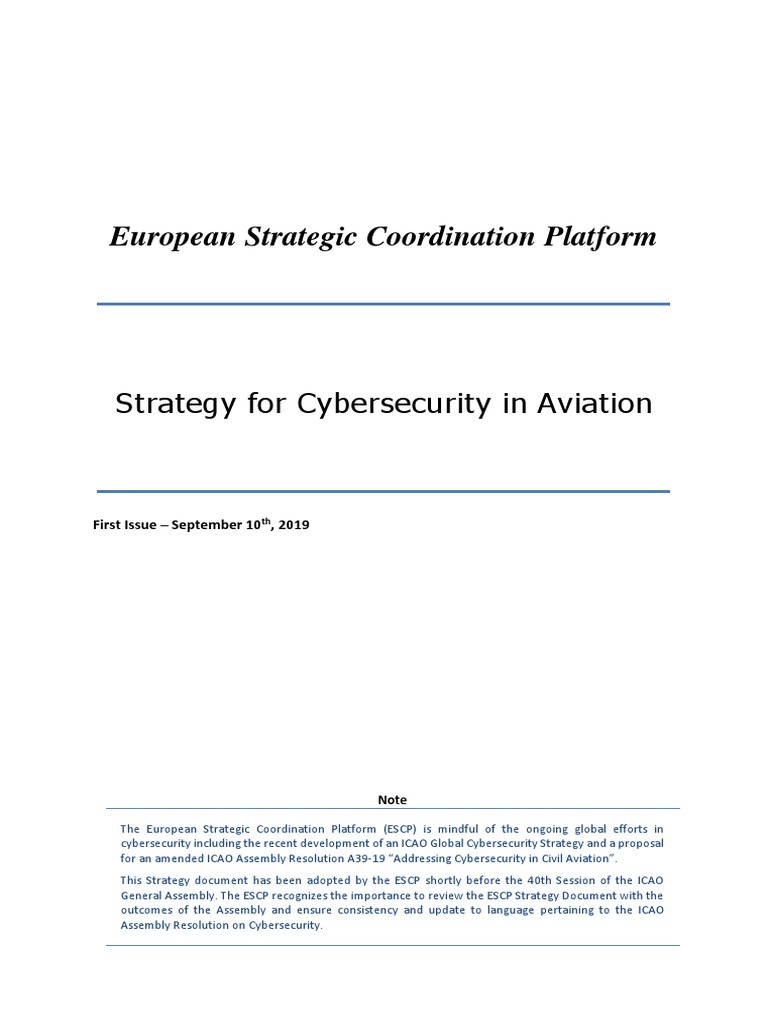 Cybersecurity Strategy - First Issue - 10 September 2019 | PDF | Computer Security | Security