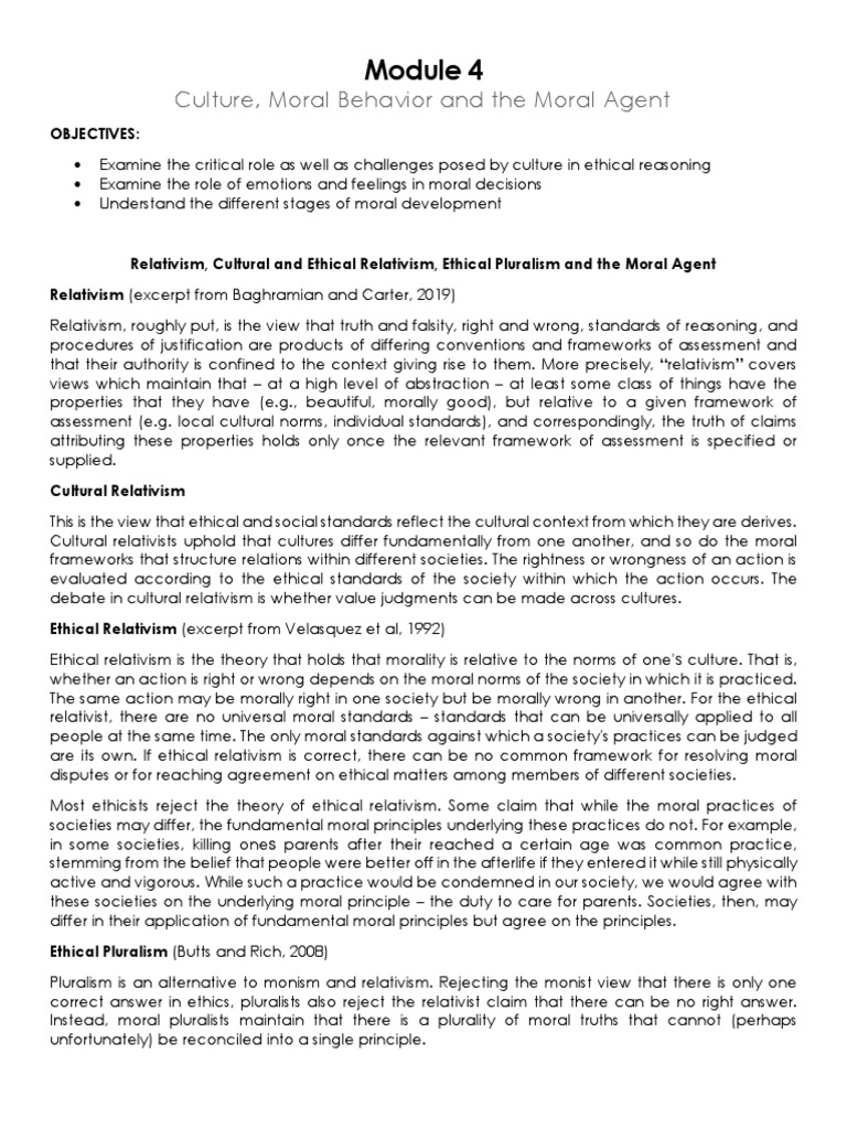 Module 4 | PDF | Relativism | Morality