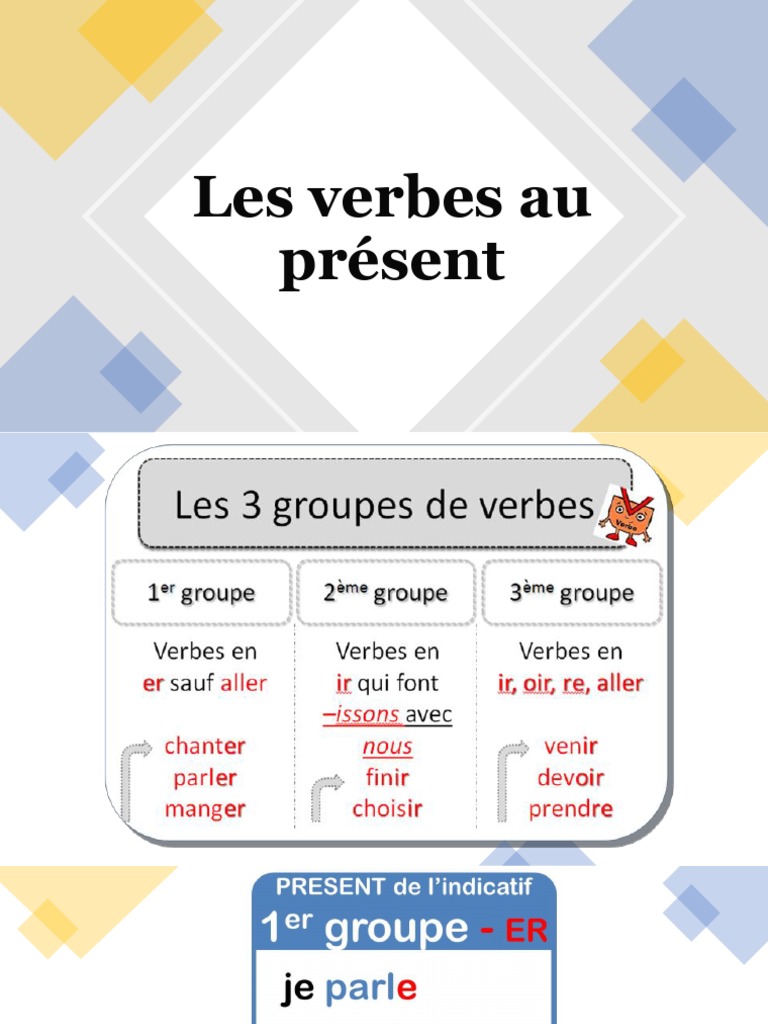 Conjugaison des verbes au présent | PDF