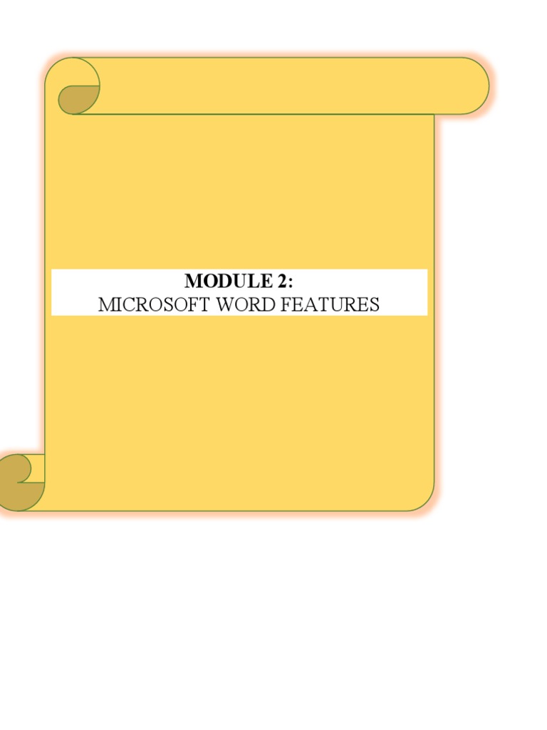 Module 2 Microsoft Word Features | Download Free PDF | Microsoft Word ...