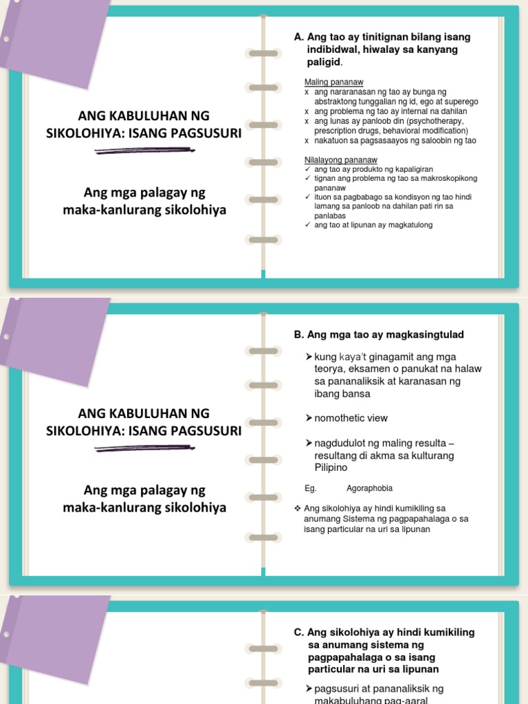 Ang Kabuluhan NG Sikolohiya Isang Pagsusuri | PDF