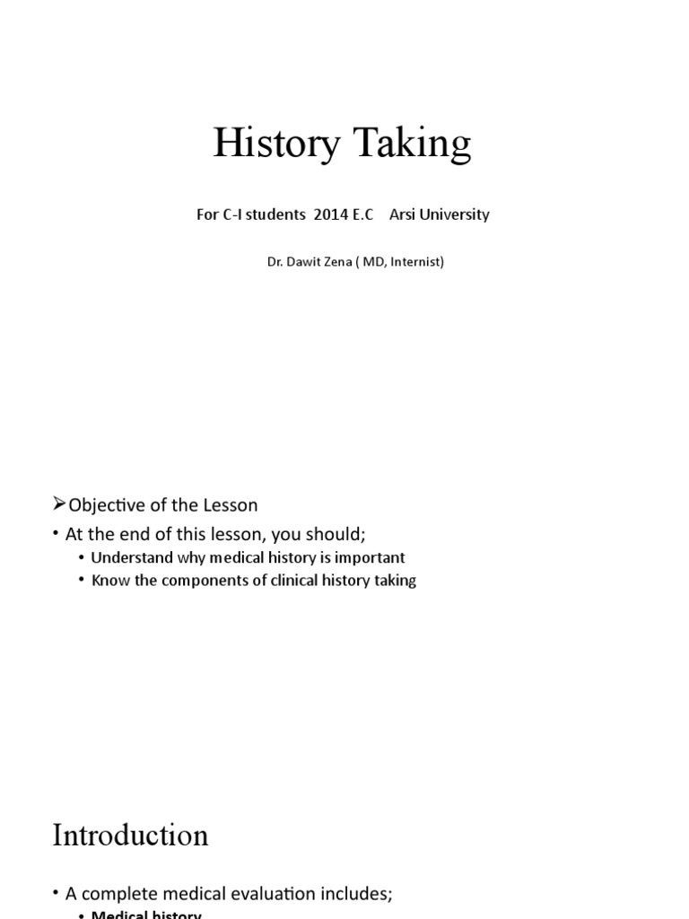 Essentials of Patient History Taking | PDF | Medicine | Medical Diagnosis