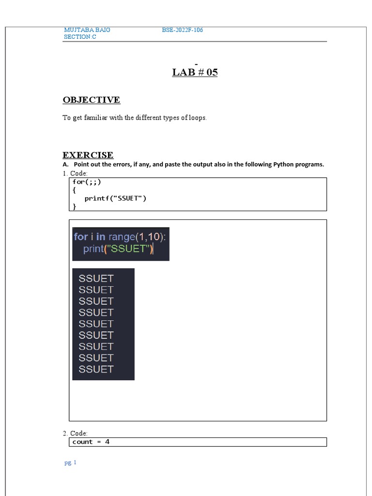 MUJTABA BAIG Lab 5 FALL | PDF