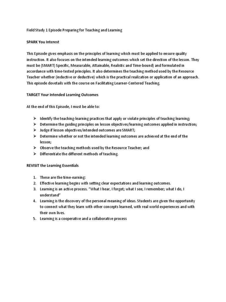 FS 1 Episode 9 | PDF | Teaching Method | Learning