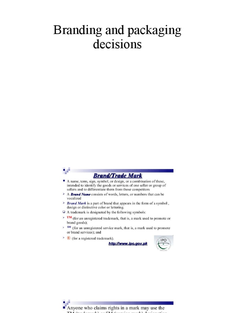 Branding and Packaging Decisions | PDF