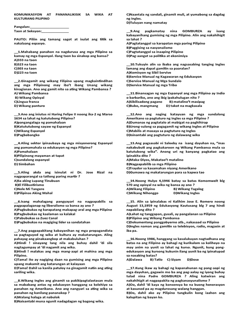 1st QUARTER EXAMINATION 2022-2023 | PDF