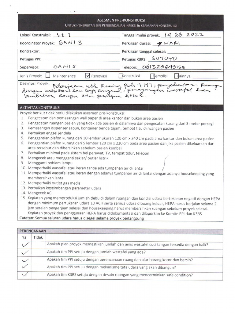 Assesmen Pre Konstruksi-PCRA | PDF