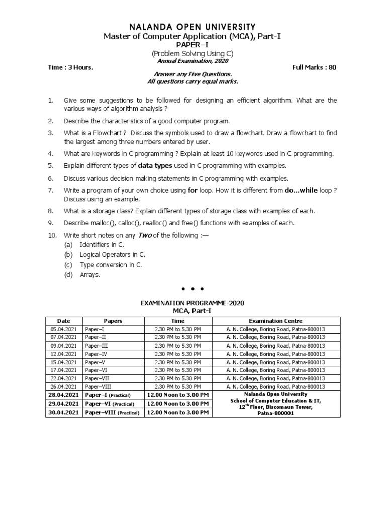 MCA Part-I - Part-II - Part-III | PDF | Databases | Computer Network