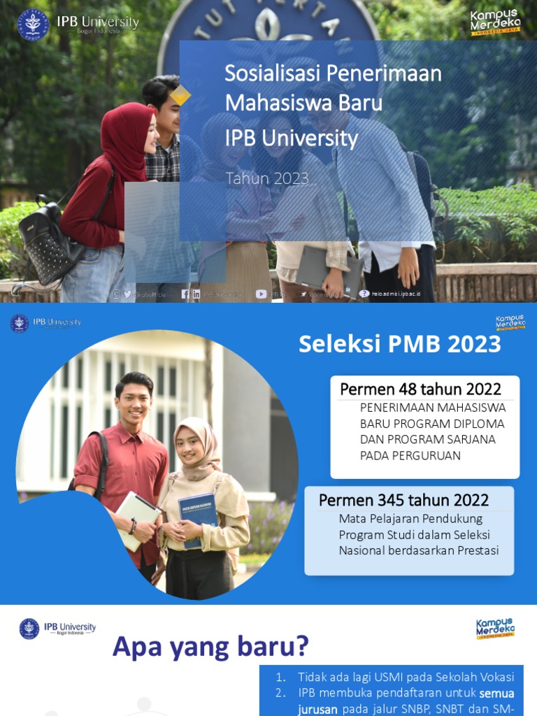 Penerimaan Mahasiswa Baru IPB 2023 | PDF