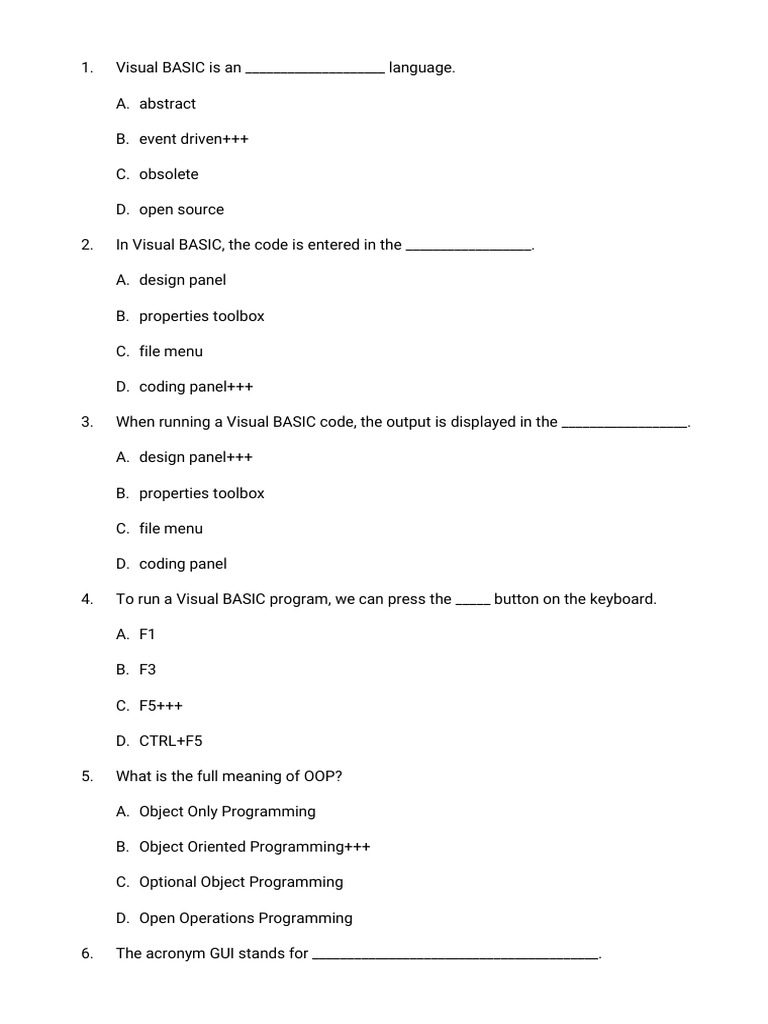 Visual BASIC Fundamentals and Tools | PDF