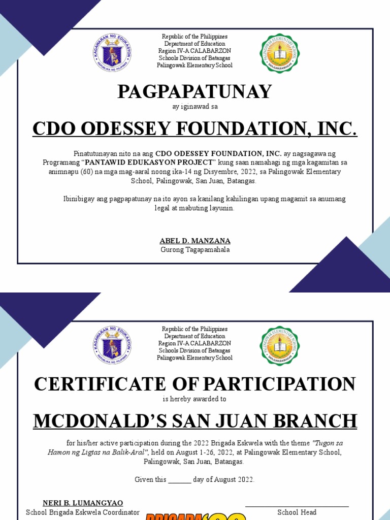Be Certificates | PDF | Philippines