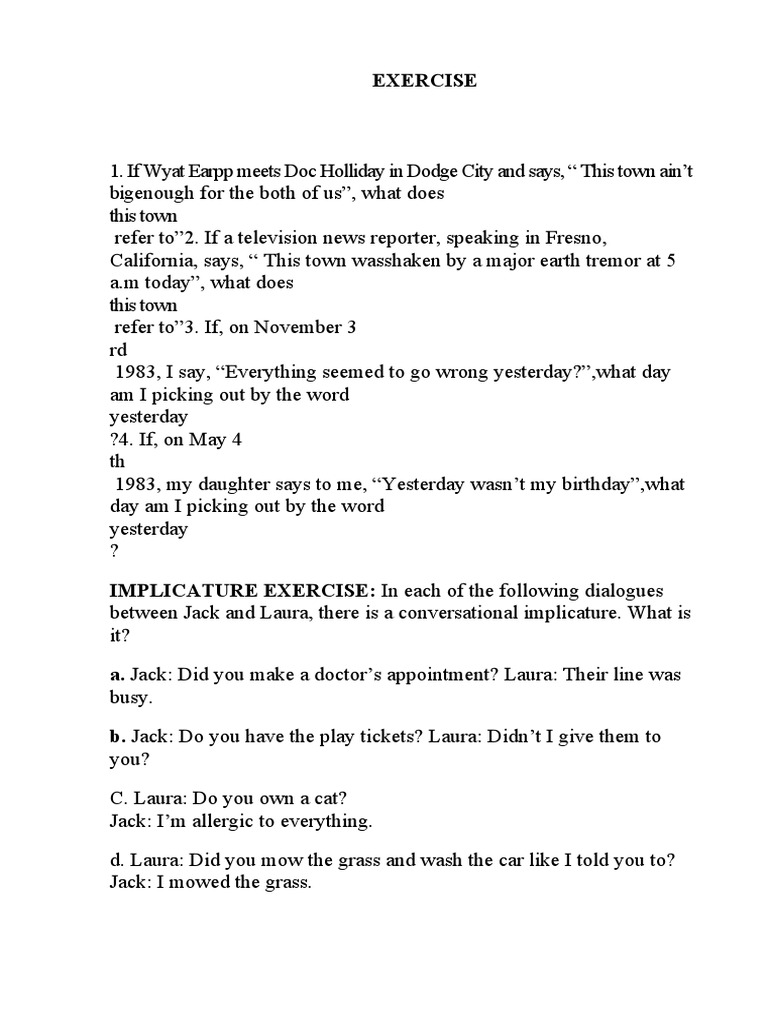 EXERCISES | PDF | Question