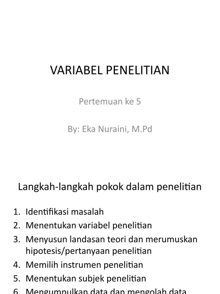 Variabel dalam Penelitian | PDF